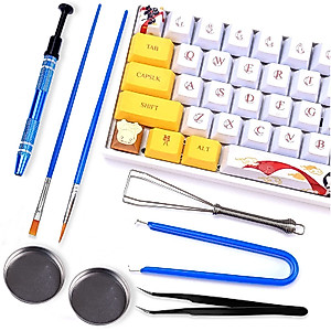 8PCS Keyboard Lube Kit for Keyboard switches Contain Keycap Puller, Switch Puller, Lube Brush, Keyboard Tweezers, Stem Holder, Parts Tray, Apply to Gaming Keyboard & Mechanical Keyboard