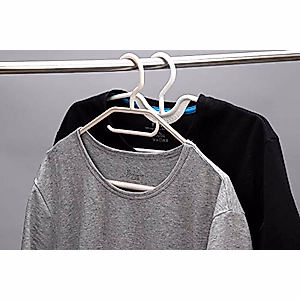Higher Hangers Classic Short Neck Design Heavy Duty Slim Plastic Space Saving Clothes Hangers- 40 Pack - Create Extra Closet Space, Non-Slip, Durable, Practical, and Versatile Closet Organizer (White)