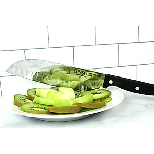 Ginsu Kiso Dishwasher Safe Black 14 Piece Knife Set Block, 9" W x 15" H x 5" D