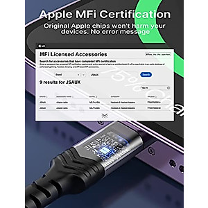 Lightning to 3.5mm Adapter (2 Pack), JSAUX iPhone Headphone Adapter [Apple MFi Certified] iPhone Aux Adapter Compatible with iPhone 14/14 Pro Max/13/13 Pro Max/12/12 Pro Max/11/11 Pro Max/SE/X/XR-Grey