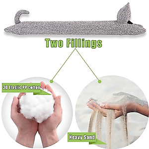 CERAYOU Cat Fabric Under Door Draft Stopper, 3LB Heavy Duty Decorative Soundproof Door Draft Blocker, 34 Inch Animal Energy Saving Draft Guard, Gentleman