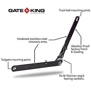 TrendsAuto Gate King Tailgate Adjuster for 2003-2018 Ram 1500 2500 3500 | Replaces Truck Tailgate Cable or Tailgate Assist, Secures Loose Items | Includes Decal | 490318