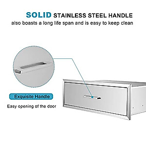 TELAM Outdoor Kitchen Drawer W30 X D20 X H10 Inches Stainless Steel One Huge Drawers for BBQ and Outdoor Kitchen