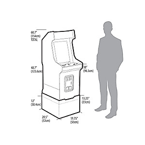 ARCADE1UP- BANDAI NAMCO Legacy Entertainment Arcade Game PAC-Mania Edition, includes Hardware, Riser