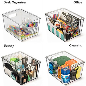 ClearSpace Plastic Storage Bins with Lids X-Large – Perfect Kitchen Organization or Pantry Storage – Fridge Organizer, Pantry Organization and Storage Bins, Cabinet Organizers