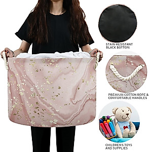 xigua Cotton Rope Basket Rose Gold Abstract Marble Baby Laundry Basket Blanket Kids Toy Storage Basket Glove Box