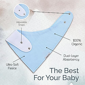 KiddyCare Soft Waterproof Baby Bibs for Girls - Organic Cotton Bandana Baby Bibs for Boy, Absorbent Lightweight Bibs for Baby Girl, Drool Bibs for Baby Boy, Baberos Para Bebe, 0-6 Months (8 Pack)