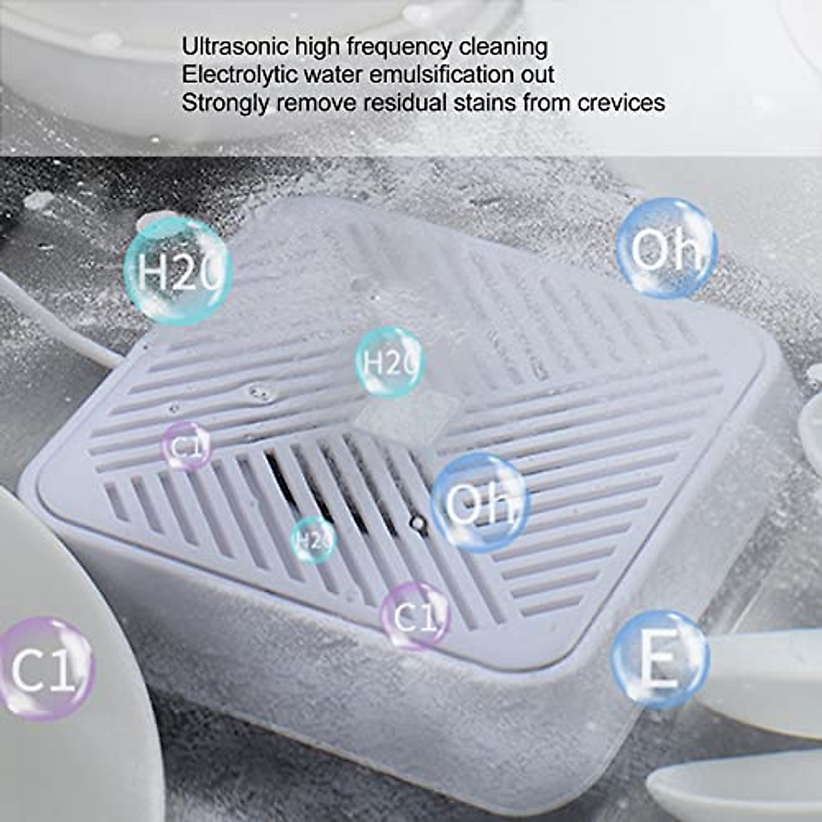 Sink USB Dishwasher, DC Input 5V Non Leakage USB Dish Washing Machine Portable for Household(White)