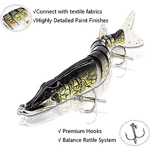 Northern-Pike-Lures-Multi-Jointed-Swimbaits-Fishing-Lure 5" 8" inch for Musky Lake Trout Fishing Tackle