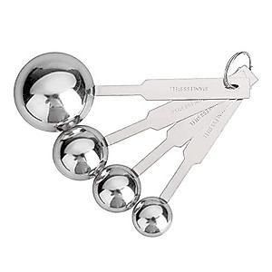 4Pcs Measuring Spoons Set, Premium Stainless Steel Metal Spoon Set, Tablespoon and Teaspoon, for Accurate Measure Liquid or Dry Ingredients, for Cooking Baking, Dishwasher Safety