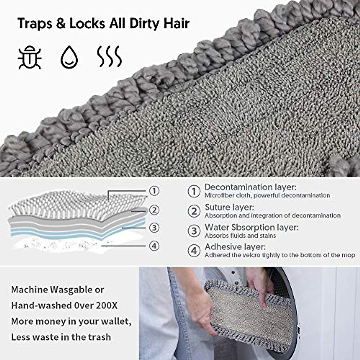 Microfiber Mop Spray Mop for Floor Cleaning - EXEGO Floor Mop Wood Mop Kitchen Mop Dry Wet Mop with 3 Reusable Pads & 640ML Refillable Spray Bottle for Hardwood Floor Ceramic Tiles Floor Cleaning