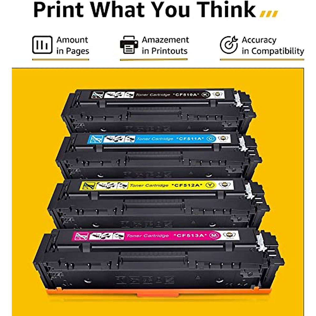 CMYBabee Compatible Toner Cartridge Replacement for HP 204A CF510A CF511A CF512A CF513A M180nw M180n M154a M154nw Color Pro Printer (Black, Cyan, Yellow, Magenta, 4-Pack)