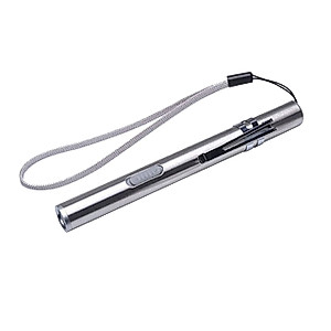BUGUUYO Medical Pen Light LED Flashlight Pocket Flashlight Camping Flashlight Handheld Flashlight Waterproof Flashlight USB Charging Flashlight LED Pen Light Hiking Flashlight Silver