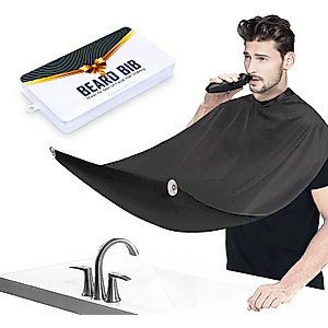 Beard Apron Catcher - Valentine's Day Gift for Man Beard Trimming Bib Non-Stick Beard Catcher Grooming Cape with 3 Suction Cups