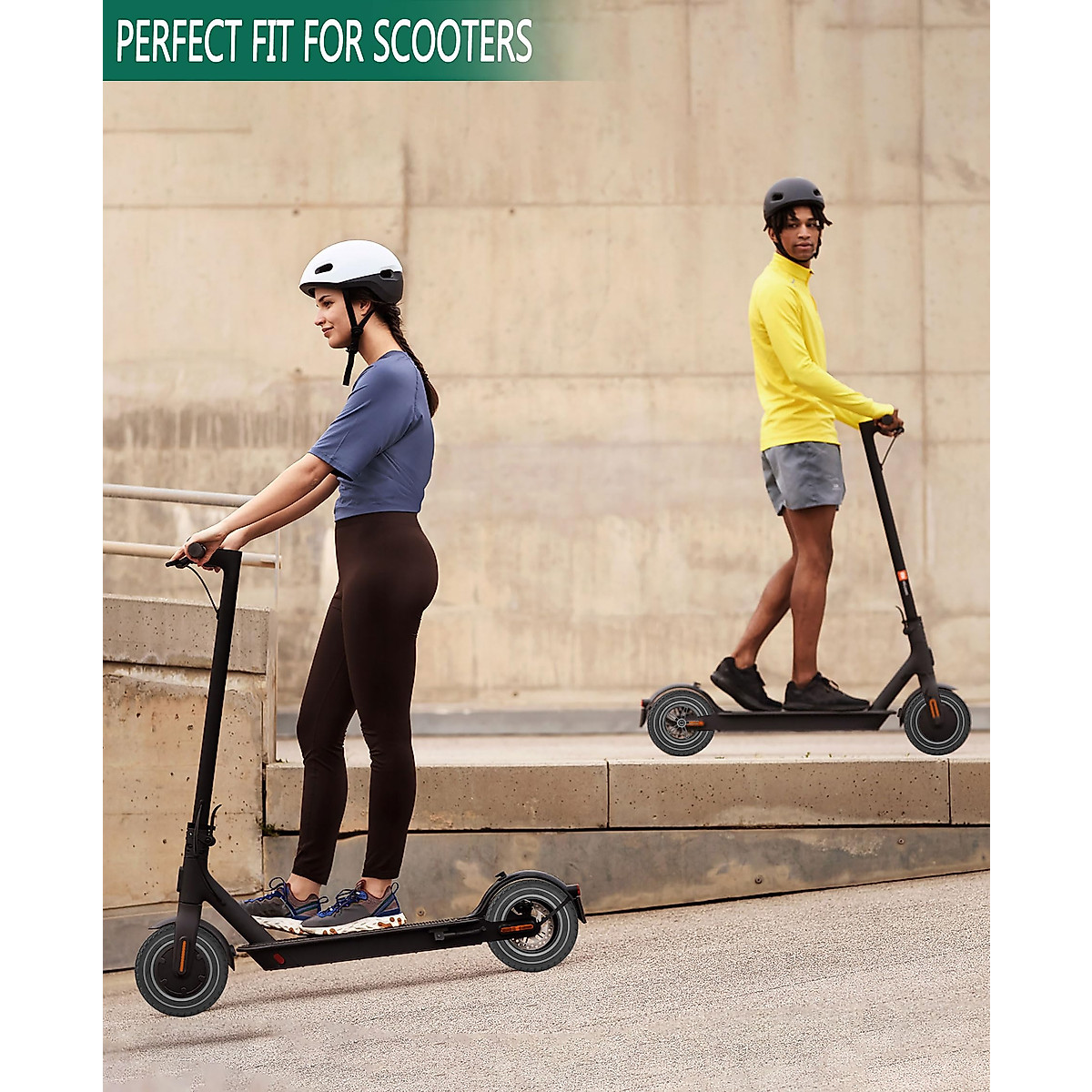 GLDYTIMES 10X2.125 Solid Tire: 50/75-6.1 Tires Replacement for Gotrax G4 GXL V2 Ninebot D40x F25 F30 F35 F40 F45 F60 Electric Scooter, 10x2/54-152, 10 Inch Off Road Front Rear Tubeless Wheel