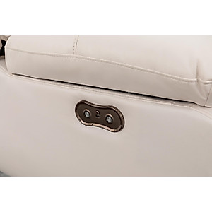 Kingway Inc Lionel Power Recliner Sectional Sofa, White