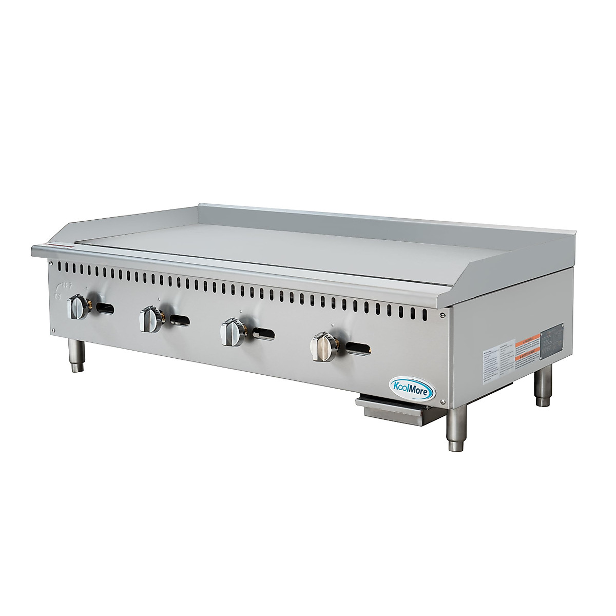 KoolMore 48 in. Natural Gas 4- Burner Griddle with 90,000 BTU in Stainless-Steel, ETL Listed (KM-GG4-48M)