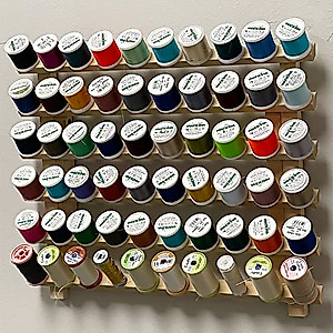 2-60 Spool Cone Wood Thread Racks (Holds120 Spools) Hardwood, Freestanding or Wall Mount | Fits Mini-King Size Cones & Most Spools | for Sewing, Embroidery, Quilting, & Specialty Thread Storage
