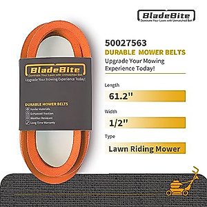 BladeBite Drive Belt 50027563 / Kevlar Cord / 1/2" X 61.2" - Compatible with Bush Hog CZ2149 CZ2349 CZ2355 Lawn Riding Mower