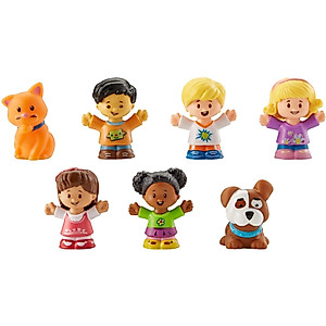 Fisher-Price Little People Friends & Pets Figure Pack, Set of 7 Character Figures for Toddlers and Preschool Kids Ages 1 to 5 Years