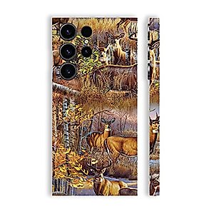 MightySkins Skin Compatible with Samsung Galaxy S23 Ultra Full Wrap - Deer Pattern | Protective, Durable, and Unique Vinyl Decal wrap Cover | Easy to Apply & Change Styles | Made in The USA