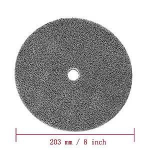 COMOK 8Inch 203mm Dia 180# Grit Nylon Fiber Polishing Buffing Wheel, Dark Gray