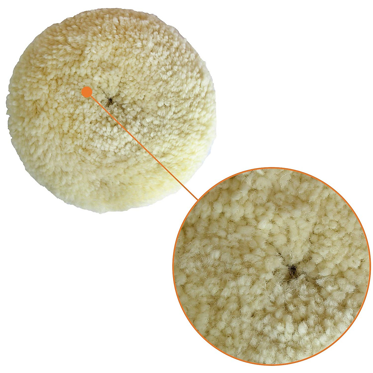 Wool Buffing Pad Kit 5" 3PCS 100% Natural Wool Car Auto Hook and Loop Grip Buffing Pad for Compound Cutting & Polishing for Car,Boats, Trucks and RVs Polishing Motorcycle Washing Machine