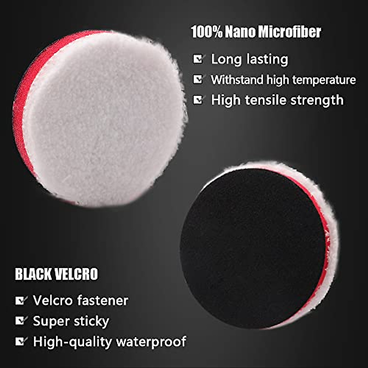 SPTA Mini Polishing Pads Set, 21Pcs 1.6 inch/40mm Sponge Polishing Pads and Wool Buffing Pads, Car Foam Detail Polishing Pad Kit Mix Color for Car Detail Polishing and Waxing, Small Area Polishing