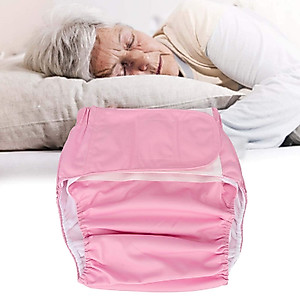 AYNEFY Diaper, Waterproof Washable Reusable Adult Elderly Cloth Diapers Pocket Nappies for Bedridden Patients, Middle-Aged and Elderly People, People with Reduced Mobility(Pink)
