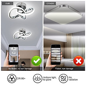 Hallway Light Acrylic Modern LED Ceiling Light Fixtures Cool white 6000K Close to Ceiling Lights for Bedroom Bathroom Kitchen Balcony Corridor Stair Aisle Lamp Curved Creative Design Ceiling lamp