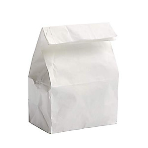 Concession Essentials - 4lb White Paper Bags - Pack of 200 Count - Includes 2 Bonus White Cotton Masks