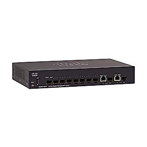 Cisco SG350-10SFP Managed with 10 ports of Gigabit Ethernet (GbE) Ports with 8 SFP slots plus 2 Gigabit Ethernet SFP Combo, Limited Lifetime Protection (SG350-10SFP-K9-NA)