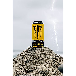 Monster Energy Rehab Tea + Lemonade + Energy, Energy Iced Tea, Energy Drink 15.5 Ounce (Pack of 15)