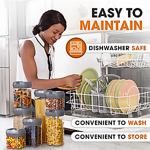 Cheer Collection Airtight Food Storage Containers, Kitchen Storage Containers for Pantry, Set of 7 Food Containers with Lids Airtight, Pantry Storage Containers & Organizers with Lids, Gray