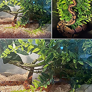 MUYG Reptile Terrarium Plants Decoration,Bearded Dragons Habitat Bendable Hanging Jungle Vines Decor Lizard Tank Artificial Leaves Plant Accessories for Lizards Snake Geckos Chameleon