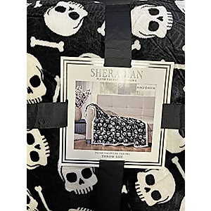 Skull & Bones by Décor&More Black Sherpa Throw - 50" X 60"