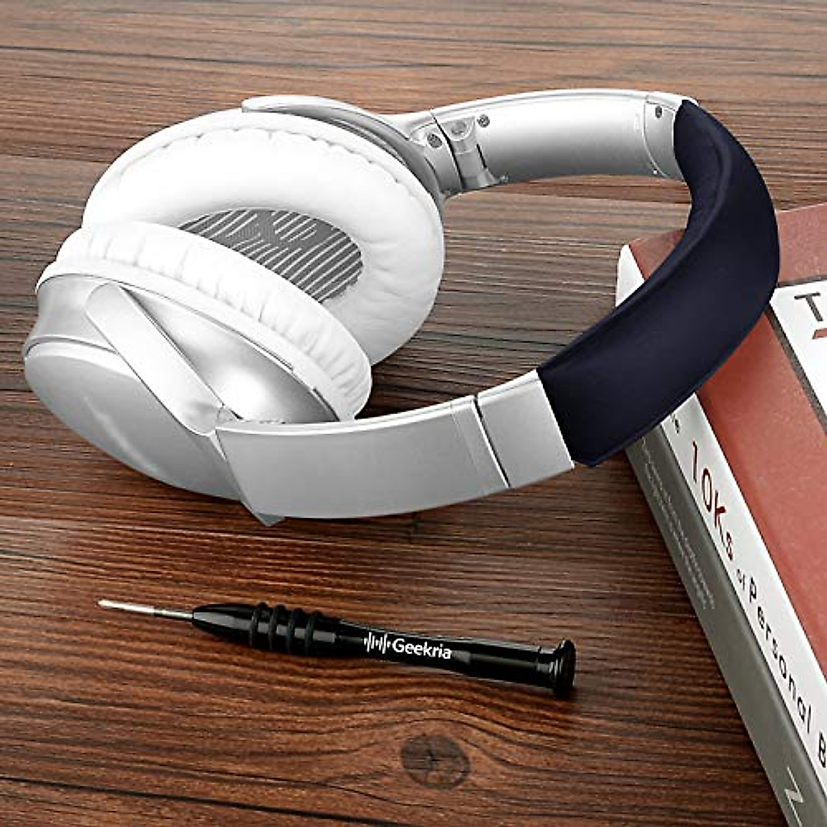 Geekria Headband Pad Compatible with Bose QuietComfort 35 ii Gaming, QC35II, QC25, QCSE Headphones Replacement Band, Headset Head Cushion Cover Repair Part (Blue)