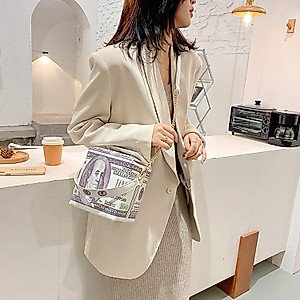 WOG2008 Takeout Box Tower Print Shoulder Bag Pu Leather Ladies Chinese Handbag Cute Girl's with Comfortable Chain Strap