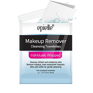 Epielle Makeup Remover Cleansing Towelettes | 15 Individual Wipes | Removes Oil, Makeup & Waterproof Mascara | Korean Skincare