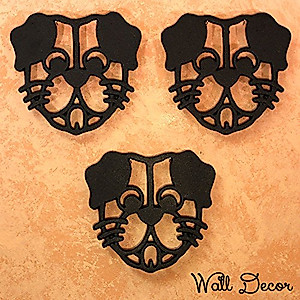 Dog Cast Iron Trivet for Hot Pots & Kitchen & Dining Table, Dog Lover Gifts & Dog Decor, Metal Wall Art, 2 or More for Set, Black, 7 by 6.5 Inches