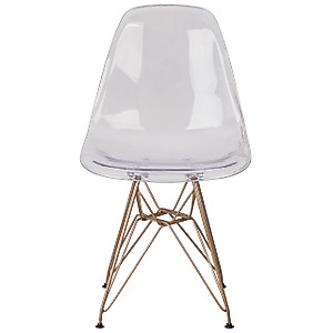 BizChair Ghost Chair with Gold Metal Base