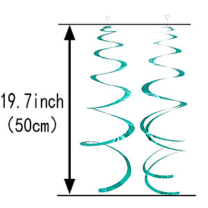 Teal Swirl Hanging Decorations Birthday Ceiling Hangings Decorations Baby Shower Wedding Bridal Shower Party Swirl Decorations, 28pc