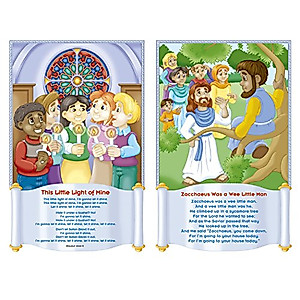 North Star Teacher Resource NST3102 Children's Bible Songs Bulletin Board Set, Set of 8 Posters