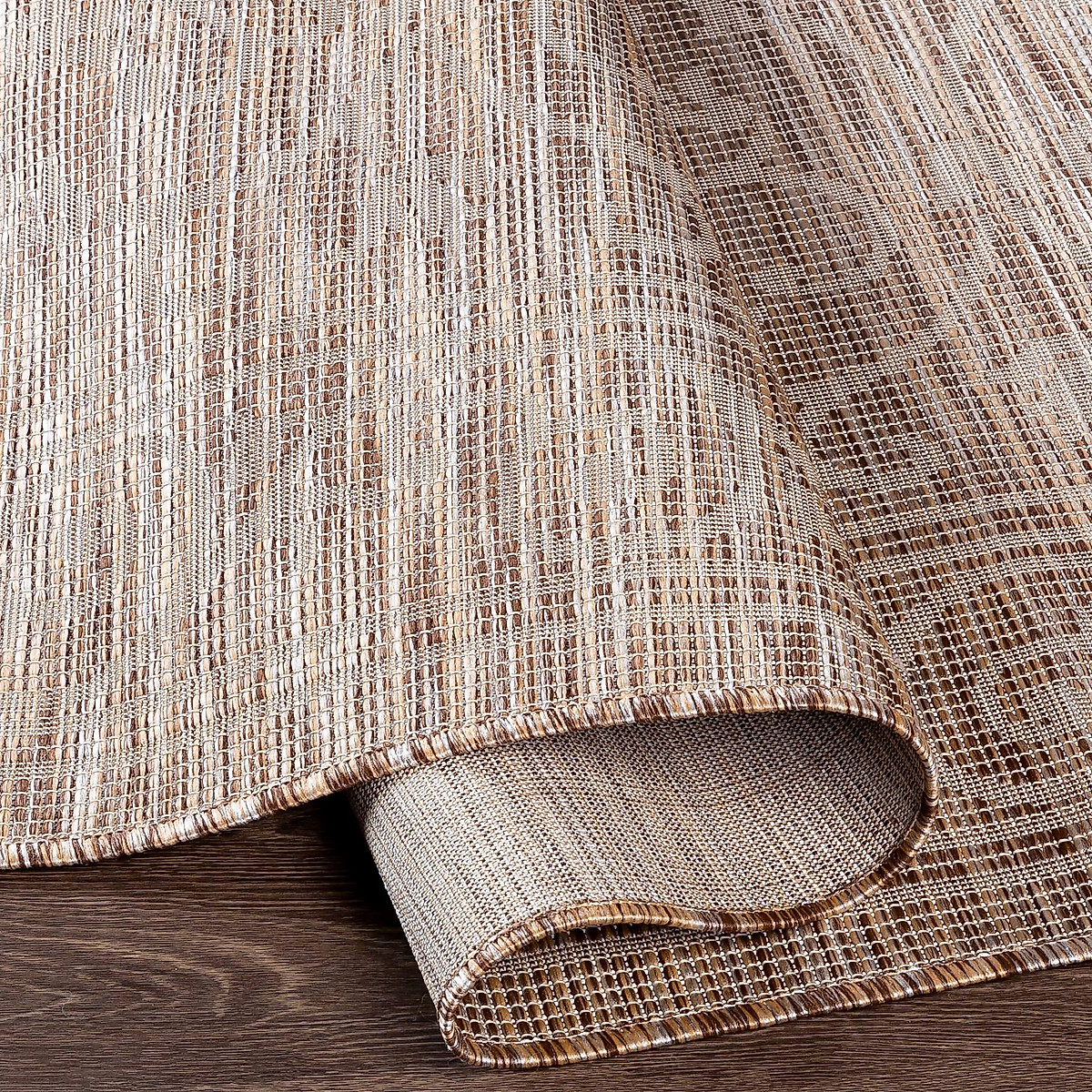 Mark&Day Outdoor Rugs, 5x7 Castricum Traditional Indoor/Outdoor Taupe Area Rug, Non Shedding Brown Cream Carpet for Patio, Porch, Deck, Bedroom, Living Room or Kitchen (5'1" x 7')