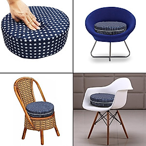 Zicac Kids' Anti-Slip Chair Seat Cushion- Dining Seat Pad Dismountable Round Seat Cushion (Blue Star)