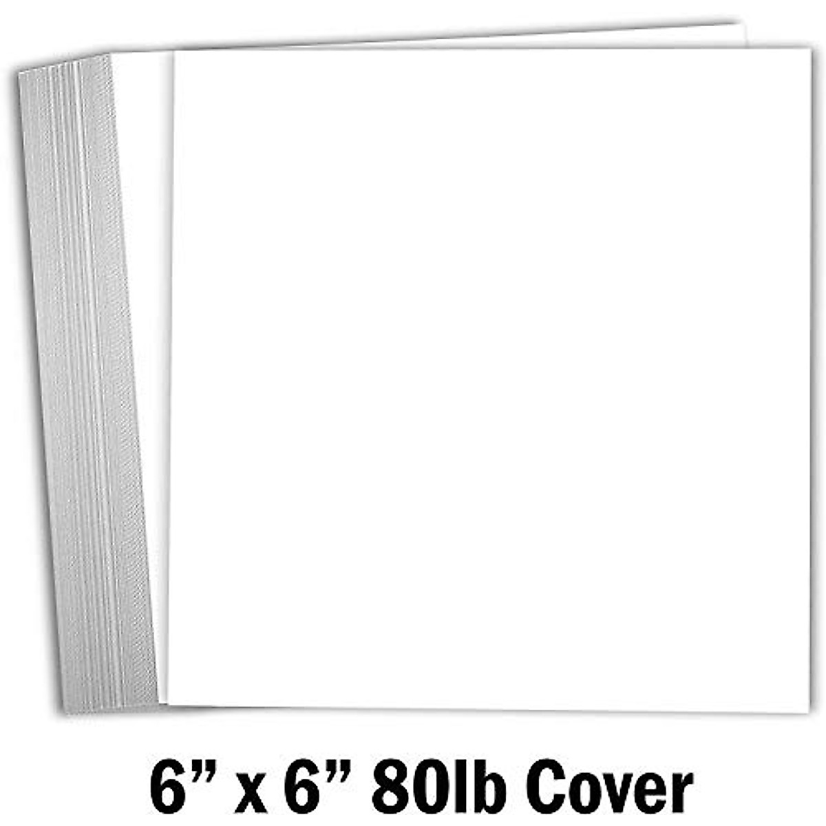 Hamilco 6x6 White Scrapbook Cardstock Paper 80lb Cover Card Stock 100 Pack
