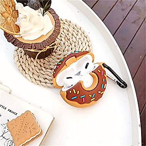 Jowhep Case for AirPod Pro 2019/Pro 2 Gen 2022 Cartoon Cute Silicone Cover with Keychain Fashion Funny Soft Skin for Air Pods Pro Girls Women Boys Kawaii Shell Fun Cases for AirPods Pro Brown Donuts