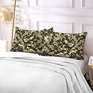 Camo Pillow Cases King Size Breathable Skin-Friendly Velvet Pillow Covers Soft Cozy Pillowcase for Bed Bedroom Sofa Couch Home Decor