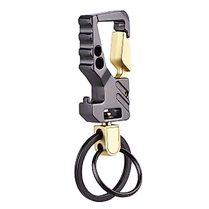 2 Pack Car Key Chain Bottle Opener Keychain for Men and Women (Gun and Gold)