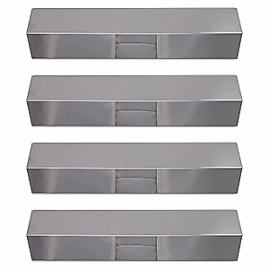 4-Pack BBQ Grill Heat Shield Plate Tent Replacement Parts for Uniflame GBC091W - Compatible Barbeque Stainless Steel Flame Tamer, Guard, Deflector, Flavorizer Bar, Vaporizer Bar, Burner Cover 15"